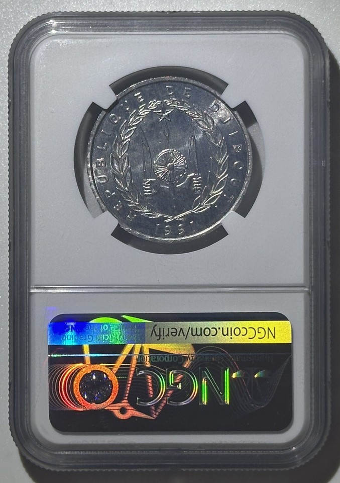 Djibouti 1991 5 Francs Hong Kong 2023 International Numismatic Fair NGC ...