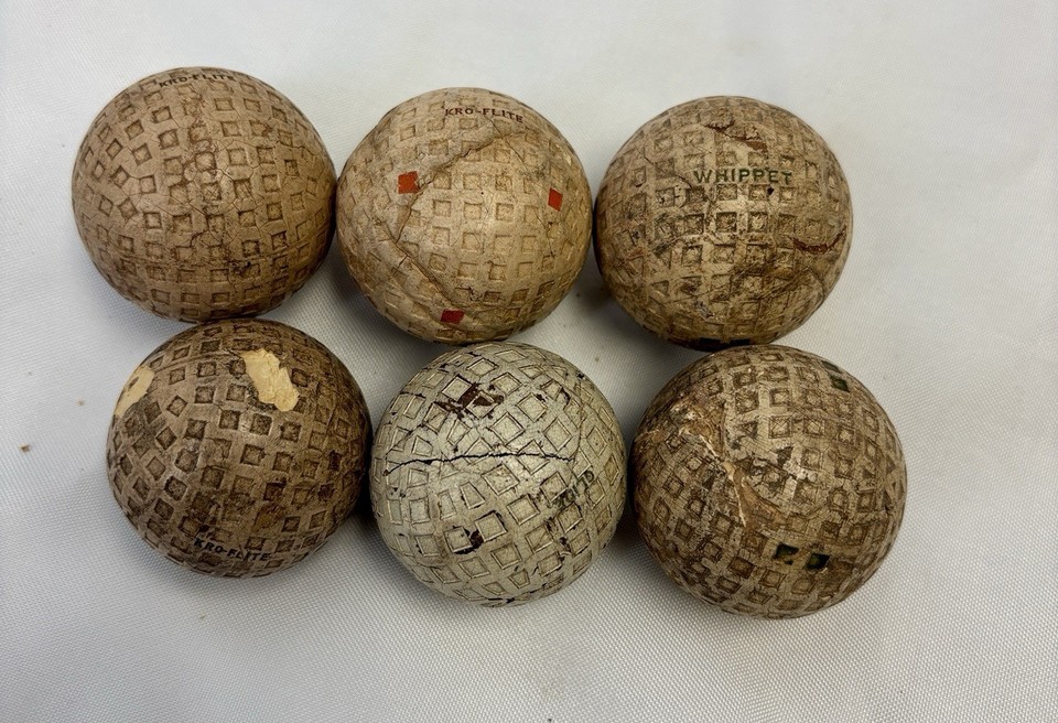 Rare Vintage Mesh Golf Balls Lot of 6 Early Antique | eBay