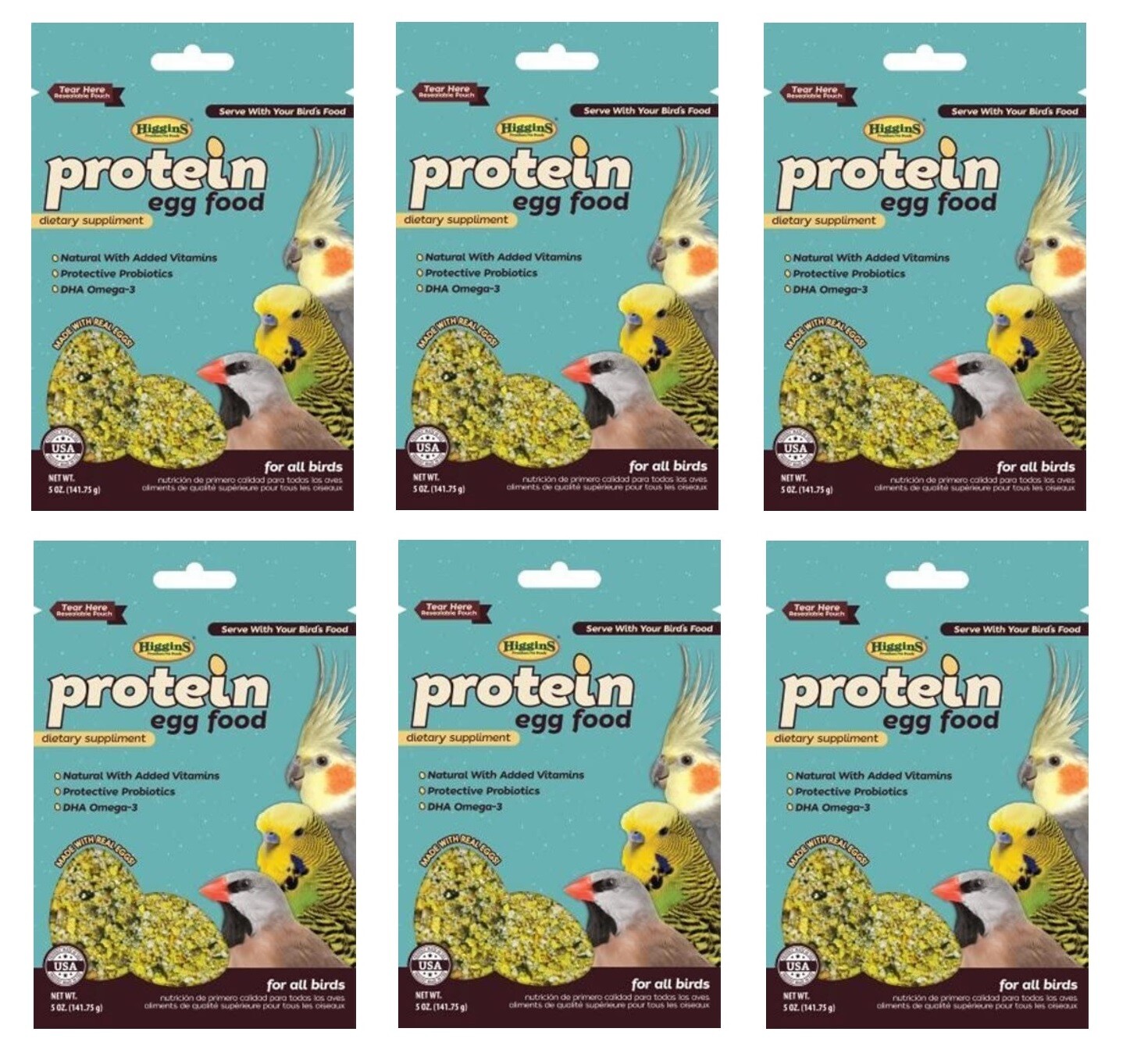 Higgins protein egg AVIAN TREAT PRO TEEN 5oz cockatiel conure canary 6x ...