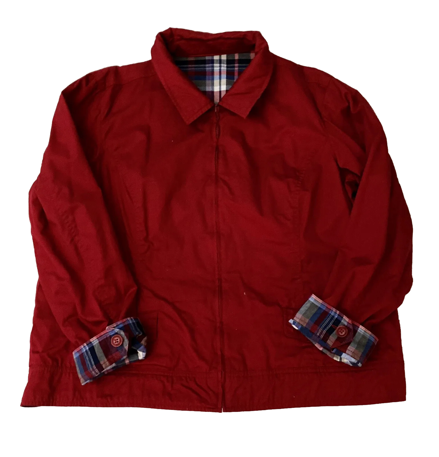 Jacket Red Plaid Reversible Womens Light Weight Jacke… - Gem
