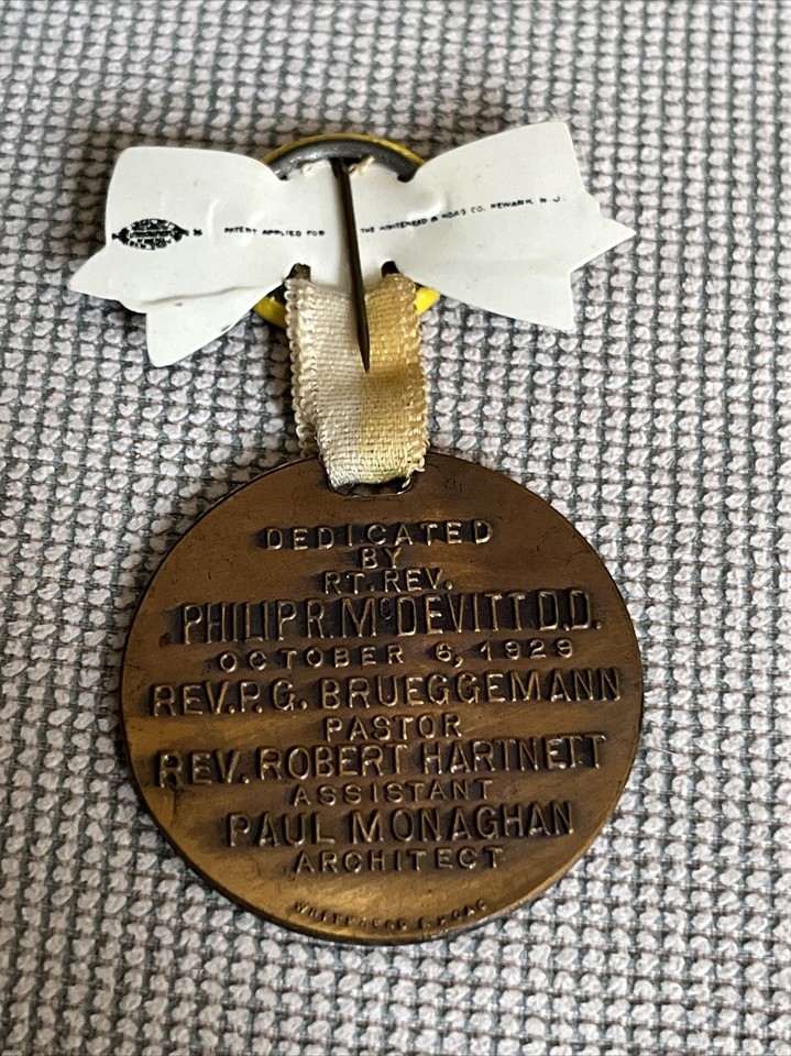 RARE 1929 Holy Trinity Church Columbia PA Pin Token Whitehead Hoag ...