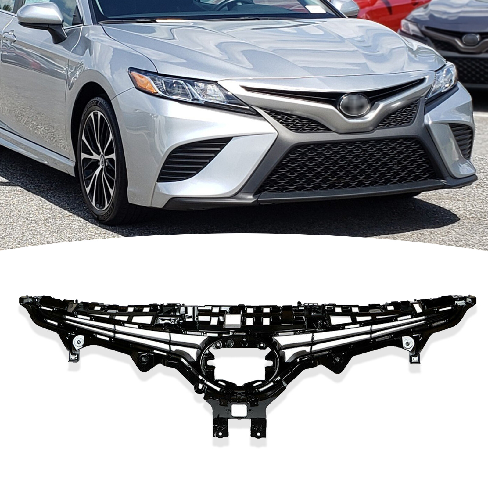 Fit 2018 2019 2020 Toyota Camry SE XSE Front Bumper Upper Grille Grill ...