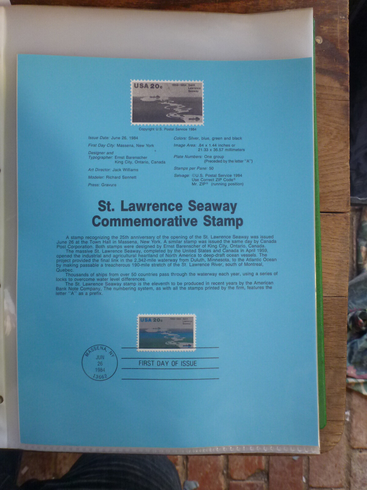 1984 St LAWRENCE SEAWAY USA FDI SOUVENIR STAMP SHEET | eBay