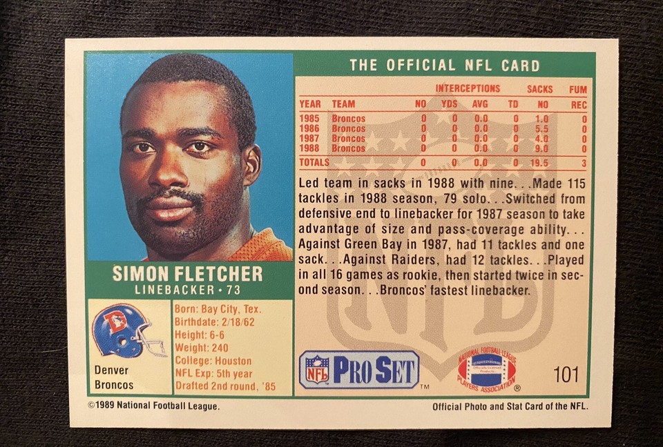 1989 Pro Set - #101 Simon Fletcher (RC) | eBay