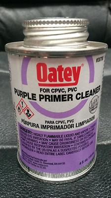OATEY 30780 PURPLE PRIMER CLEANER 4OZ FOR PVC AND CPVC PIPE AND ...