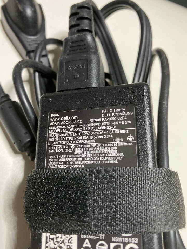 Genuine DELL 19.5V 3.34A 65W AC Adapter Charger G6J41 43NY4 MGJN9 GG2WG ...