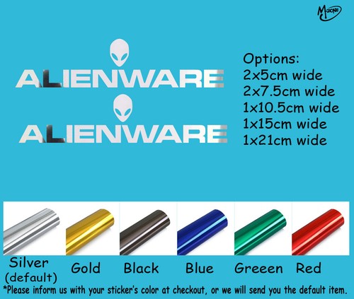 ALIENWARE Decals Stickers Metallic Chrome Effect logo die cut best ...