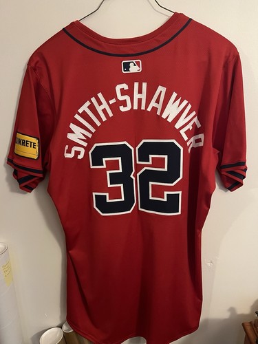 Atlanta Braves 2024 AJ Smith Shawver Game Used Team Issued Red Jersey ...