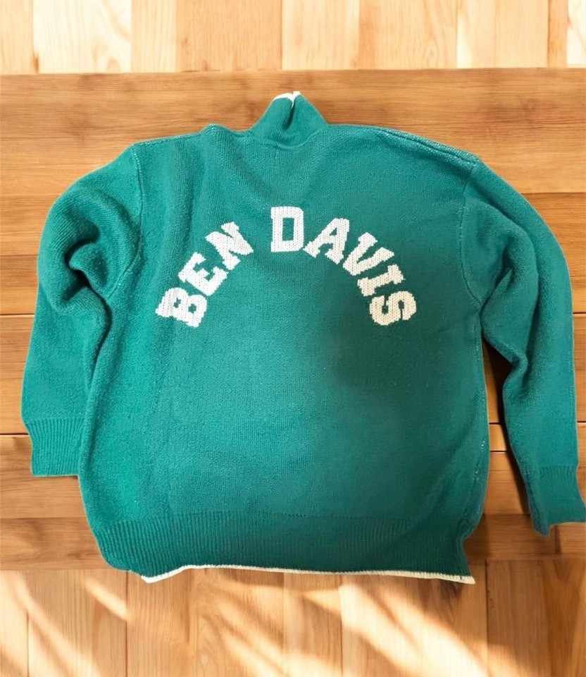 Ben Davis Polo Neck Sweater Green Logo Knit Japan | eBay UK