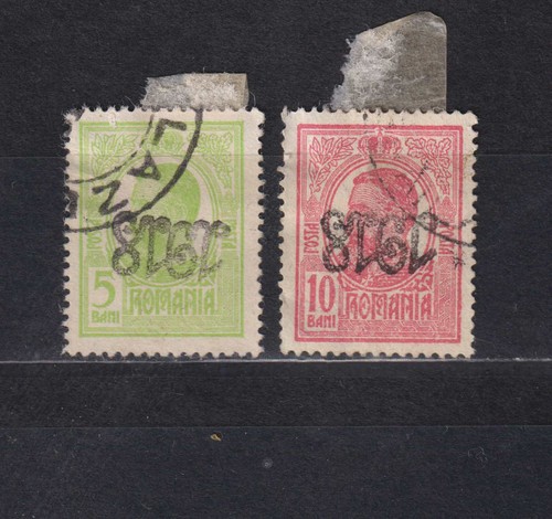 Romania 2 used stamps - Inverted overprint 1918 | eBay