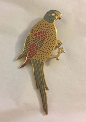 Vintage MMA Metropolitan Museum Parrot Bird Enamel Pin Brooch 2-7/8 ...