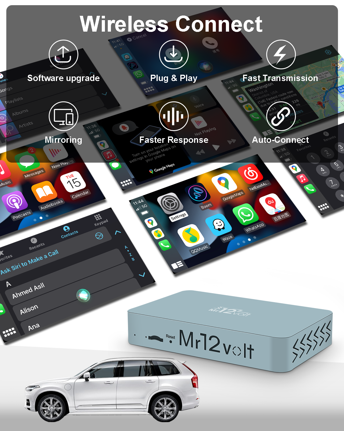 Mr12Volt Apple CarPlay Android Auto Interface with DSP fits Jaguar XF ...
