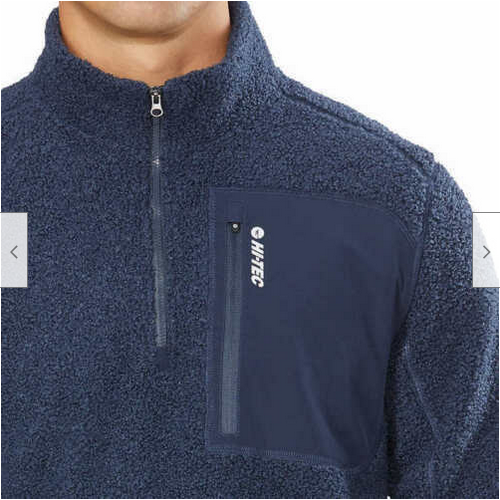Hi-Tec Men’s ¼ Zip Fleece Pullover, Size XXL, Color Navy | eBay