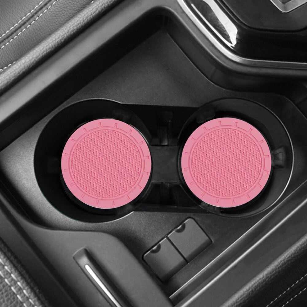 2x Universal Black Silicone Cup Holder Insert Coaster Car Interior ...