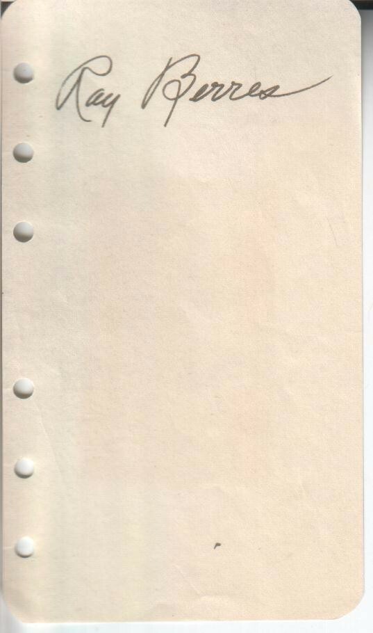 Ray Berres Autographed 1930's Album Page 1934 Brooklyn Dodgers Catcher ...