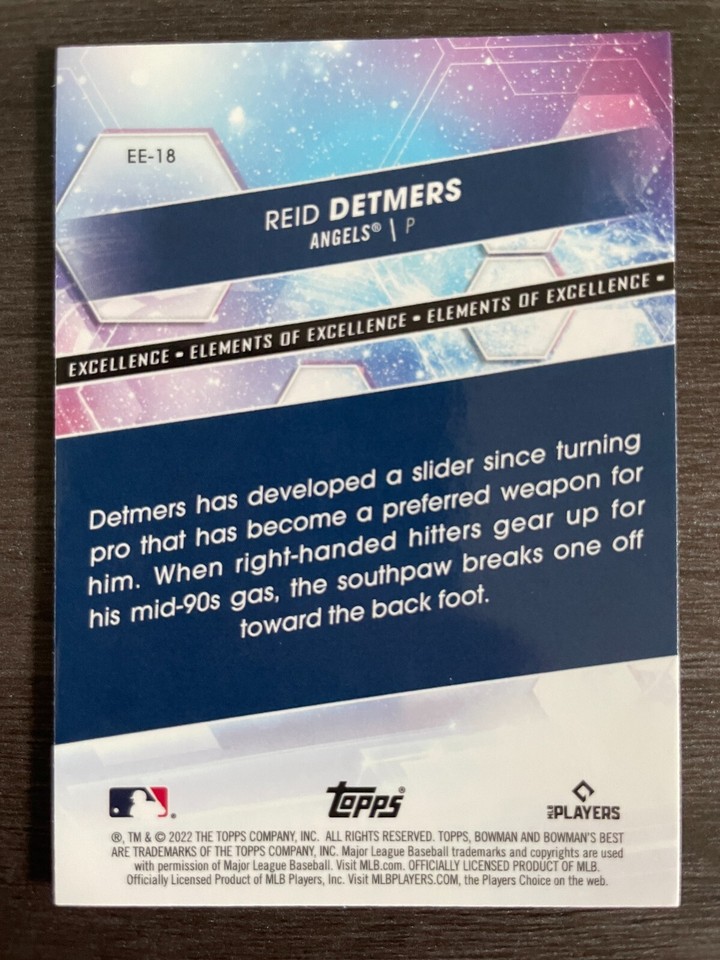 2022 Bowman's Best Reid Detmers #EE-18 Rookie RC Atomic Refractor | eBay