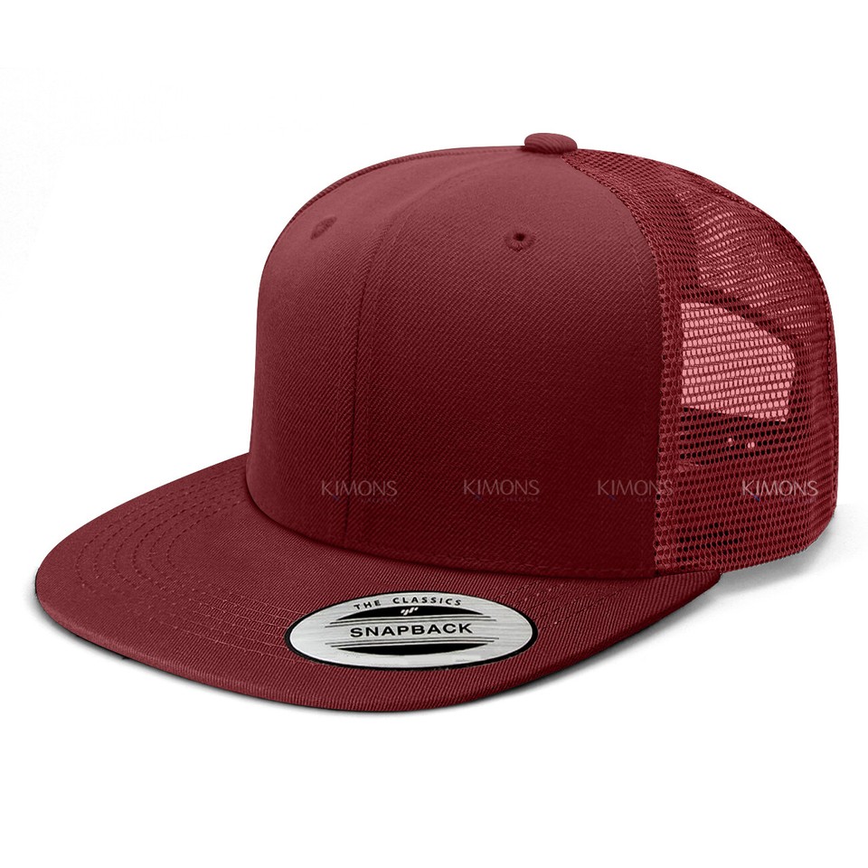 Premium Snapback Hat Flat Bill Baseball Cap Trucker Solid Blank ...