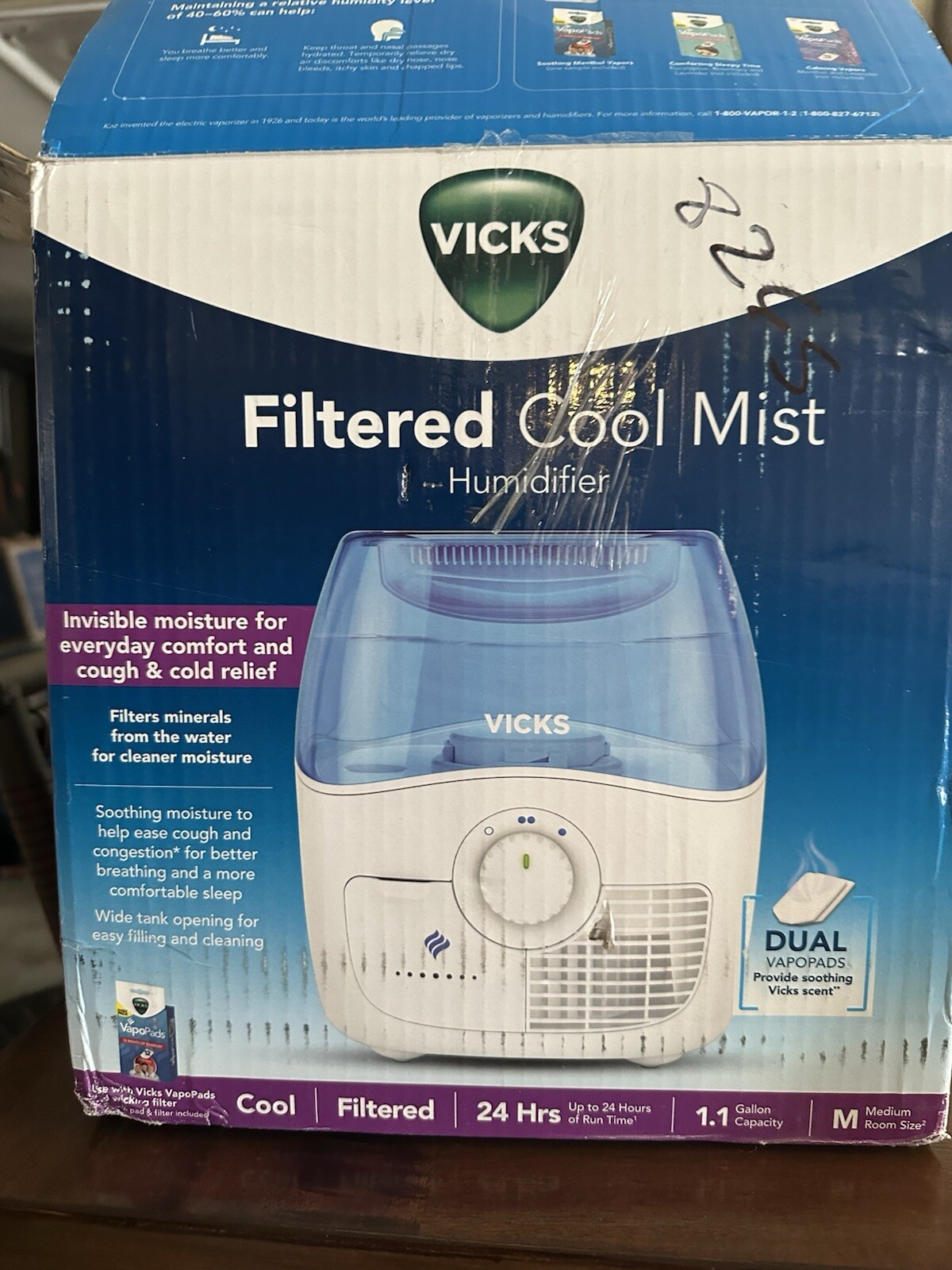 Vicks Filtered Cool Mist Humidifier, 1.1gal Model VEV400V1 | eBay
