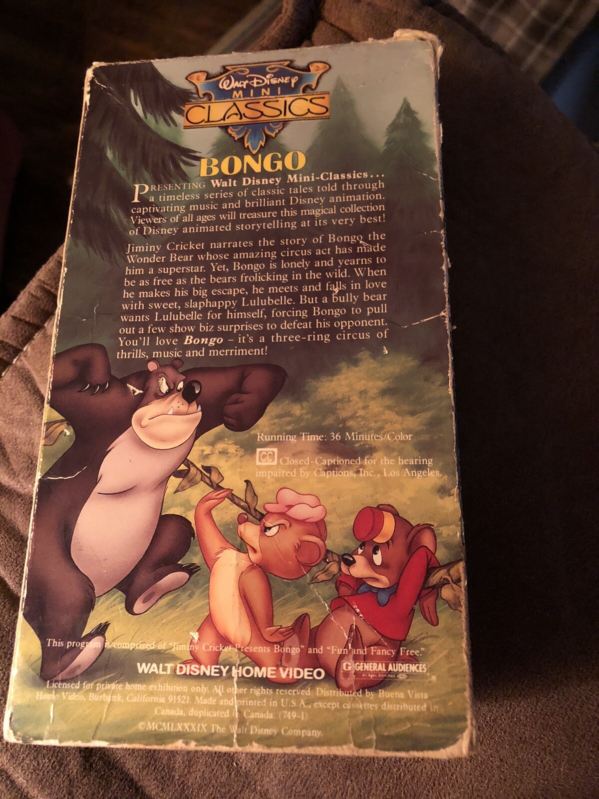 Walt Disney Mini Classics Bongo VHS 1989 Rare Find!!! 12257749038 | eBay