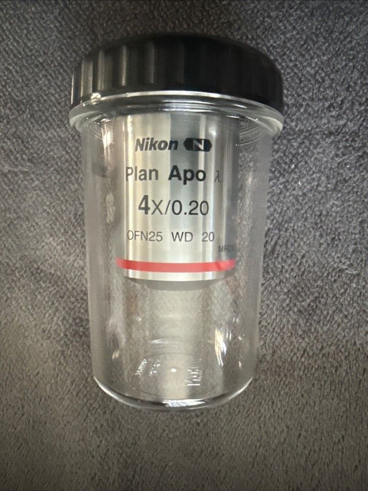 Nikon Plan APO 4X LAMBDA WD 20 ∞ M25 Eclipse Microscope Objective (used ...