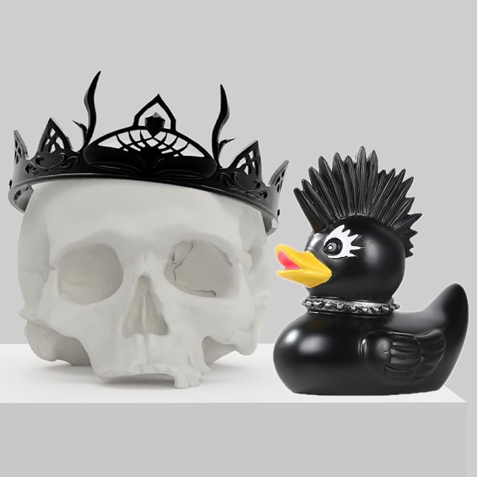 Black Rubber Duck Resin Ducks Funny Satan Ducks Rock Duck Collectible ...