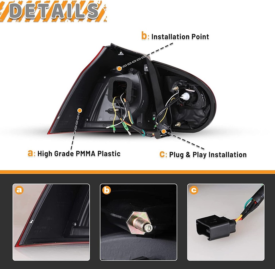 LED Tail Lights For 2006-2009 Volkswagen VW GTI Rabbit Golf MK5 Rear ...