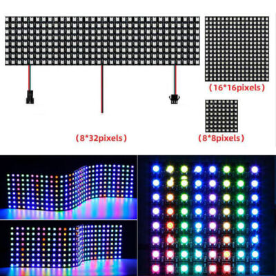 DC5V WS2812B RGB Flexible LED Panel Matrix Programmable Display Screen ...