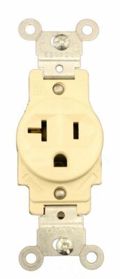 LEVITON Single Flush Receptacle IVORY Bakelite 20A 125V NEMA 5-20R NEW ...