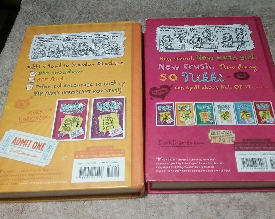 Rachel Renee Russell - DORK DIARIES - Vol 1 & Vol 3 - Hardcover | eBay UK