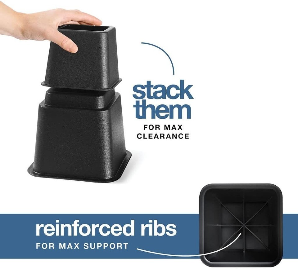 8PC Furniture Raisers Risers Chair Bed Riser Stands Elephant Feet 8, 5 ...