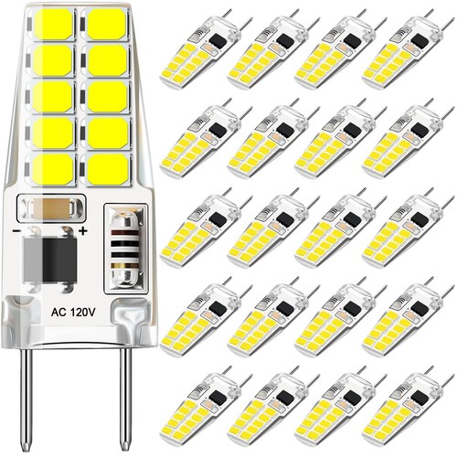 12-Pack G8 Led Bulb Dimmable, 120V T4 Bulb 20W, Daylight White 6000K ...