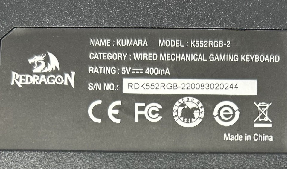 Redragon KUMARA LED Backlit Mechanical Gaming Keyboard Wired Red Dragon ...