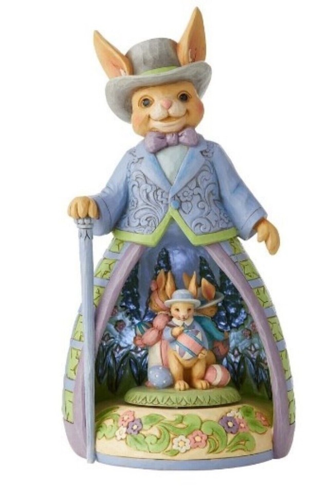 Jim Shore Easter Joy Is All Around Easter Bunny Lighted Rotator 11"T ...