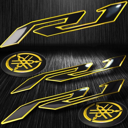 2-Tone 5.75"ABS Logo Emblem+Fairing/Fender Badge Sticker YZF-R1/R1S ...