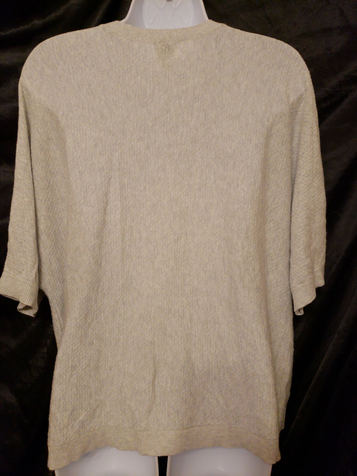 Grey /Oatmeal Heather Cardigan Sweater NWOT XXL 2XL Women's S/S Sparkle ...