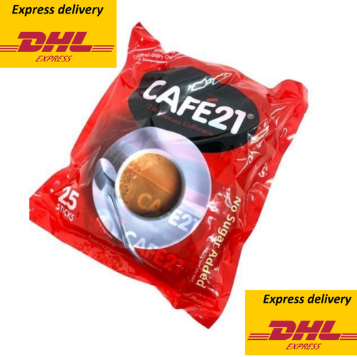 5 PACK (125 STICK) CAFE 21 INSTANT 2IN1 COFFEE MIX NO SUGAR ADDED - DHL ...