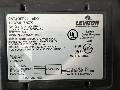 Leviton Power Pack OSP20-0D0, 120-277 VAC/VCA 60 Hz 24 VDC | eBay