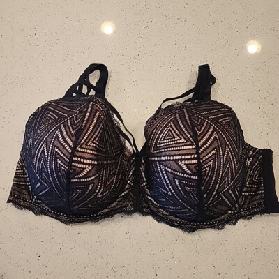 Adore Me Bra 44DD Black Lace Over Beige Underwire Molded Cups Lined | eBay
