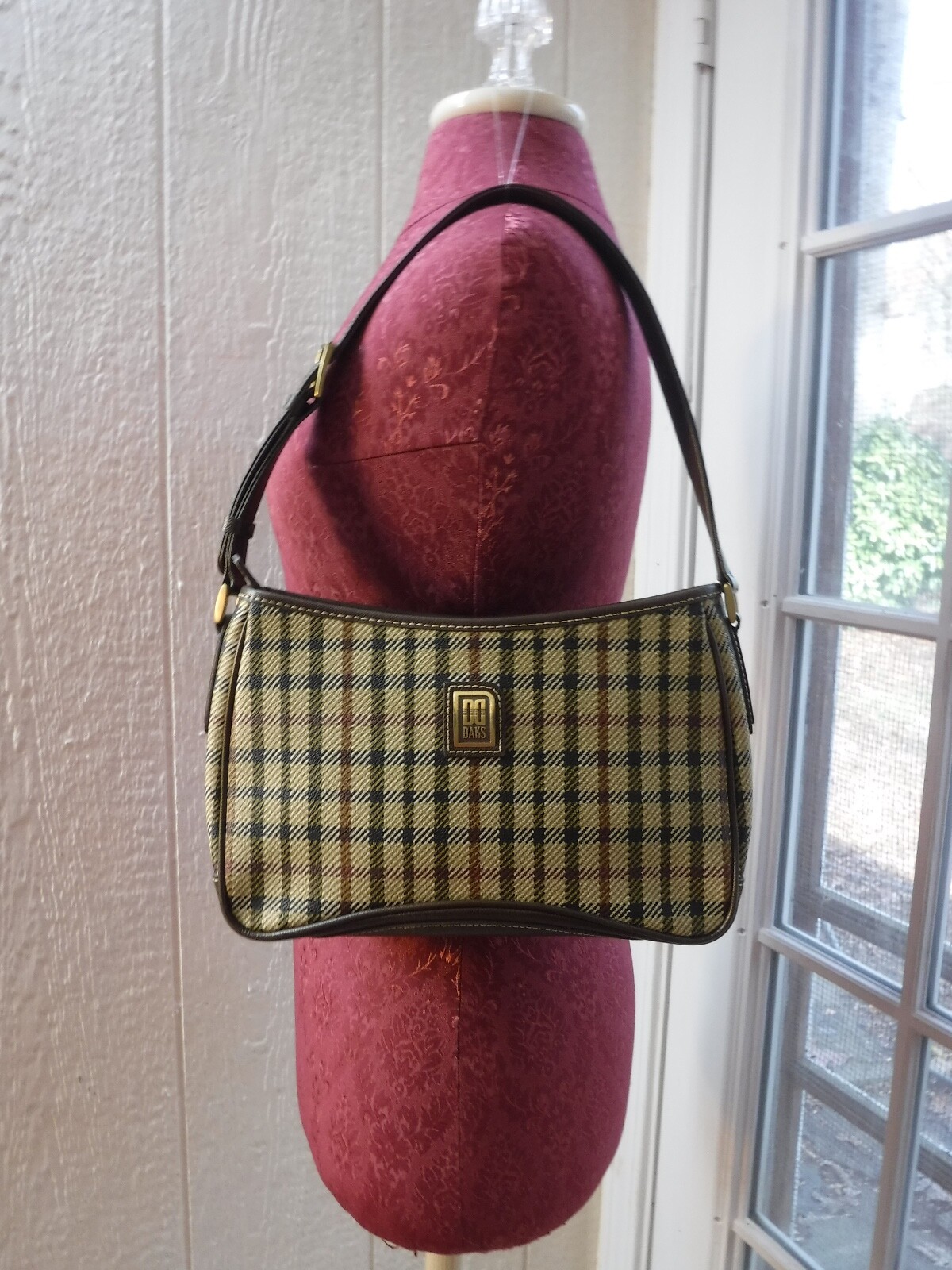 DAKS London Checks Brown Shoulder Strap Handbag ~Great~ | eBay