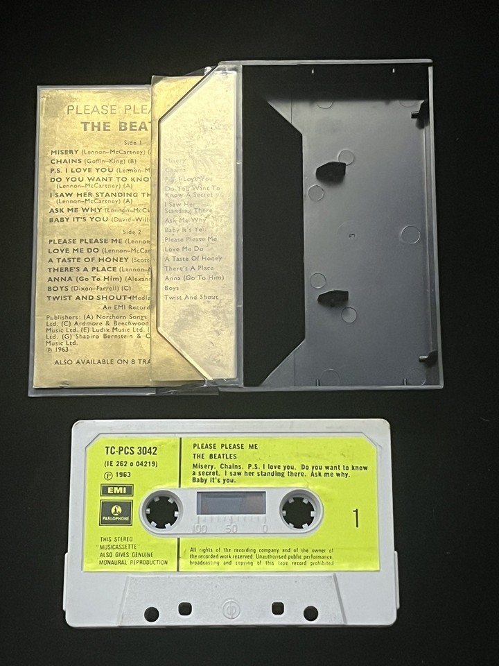 The Beatles PLEASE PLEASE ME Cassette Tape Yellow Paper Label | eBay