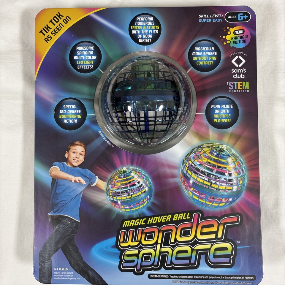 Wonder Sphere Magic Hover Ball Multicolor LED Lights Rainbow, STEM ...