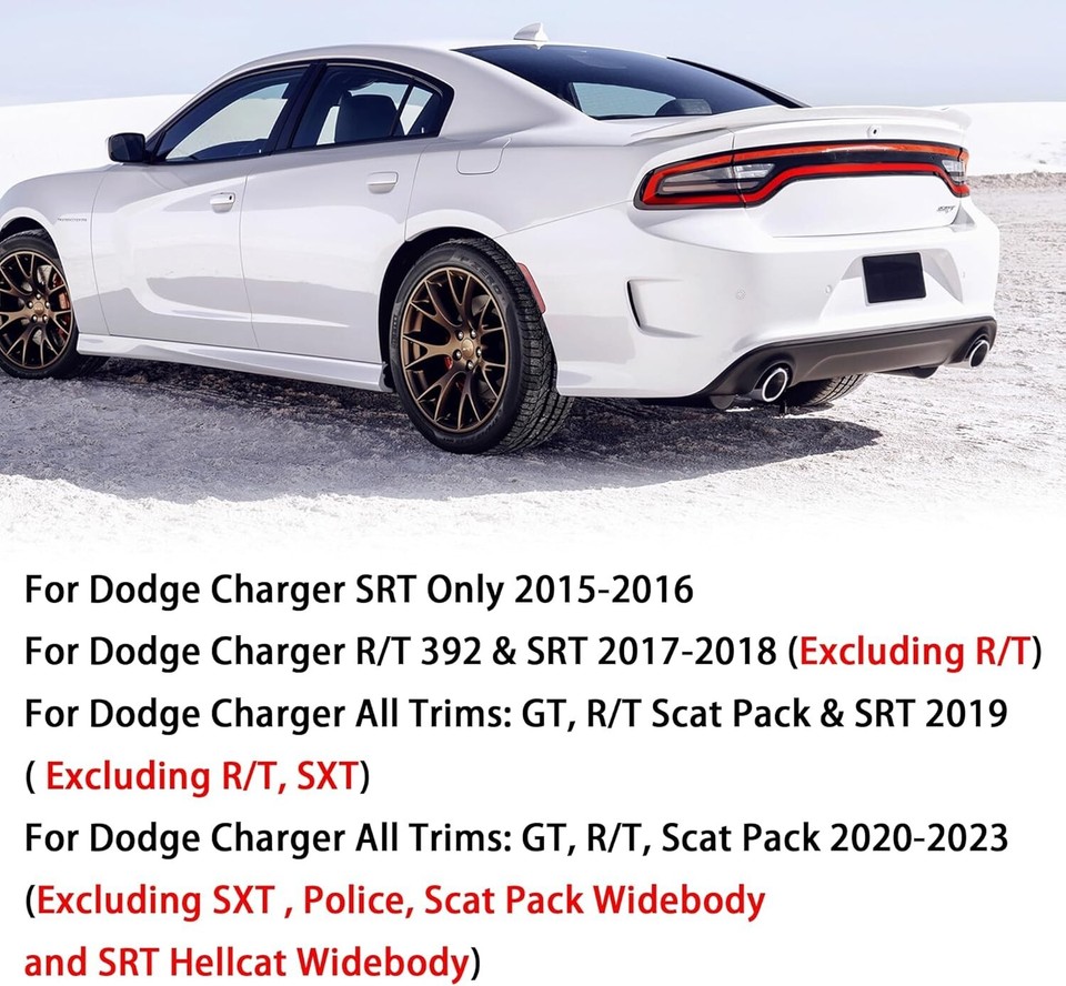 FOR DODGE CHARGER R/T 392 & R/T SCAT PACK REAR DIFFUSER W/ LIGHT GLOSS ...