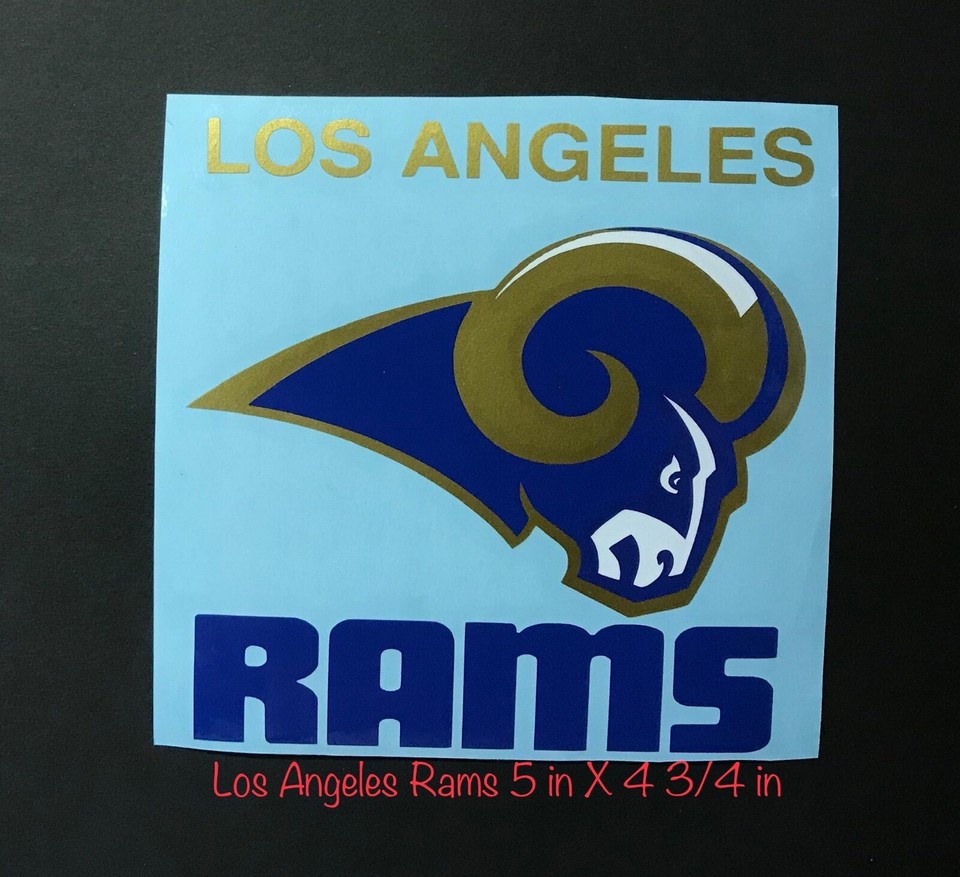 NFL LOS ANGELES RAMS old logo car decal 5 inch x 4 3/4 inch die cut ...