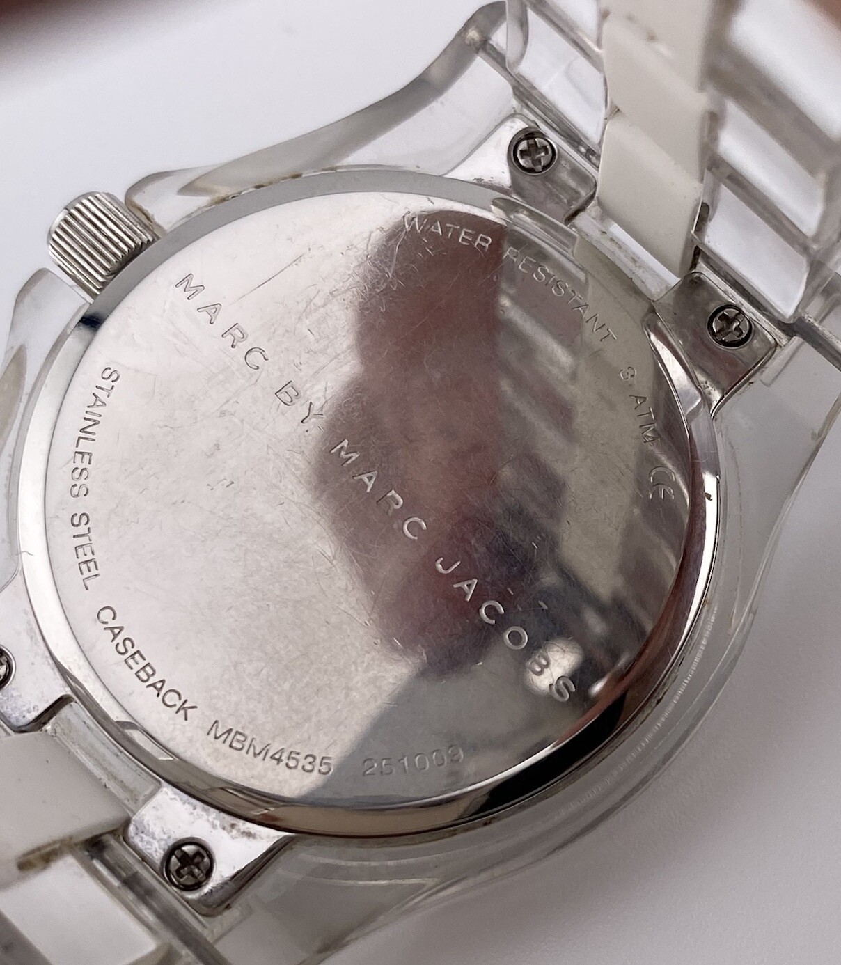 Marc By Marc Jacobs Rivera Clolorful Bold Dial Logo Clear Wrist Watch ...