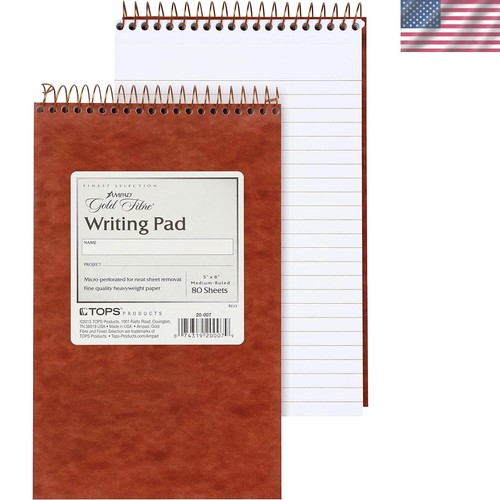 Classic Gold Fibre 5x8 Notebook - Retro Style with 80 Pages and Soft ...