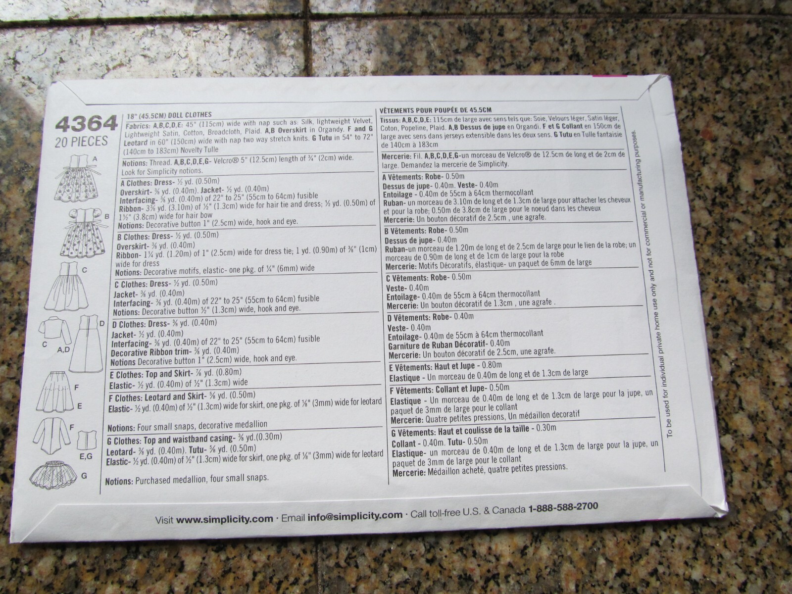 Dress Tutu Pattern 2sew AG 18in Doll Simplicity 4364 Holiday Party Ice ...