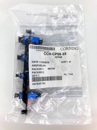 Corning CCH-CP08-59 Panel 4 SC Singlemode, Duplex, 8 Fiber OS2, UPC ...