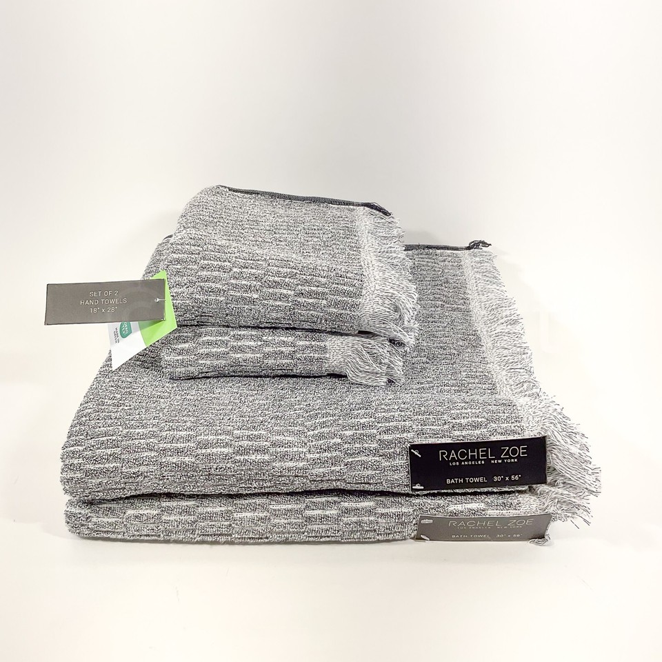 Rachel Zoe Bath Towels 2 Bath, 2 Hand Bathroom 4 Pc Set t New | eBay
