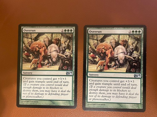 Overrun Magic The Gathering MTG x2 2012 M12 Magic the Gathering Trading ...