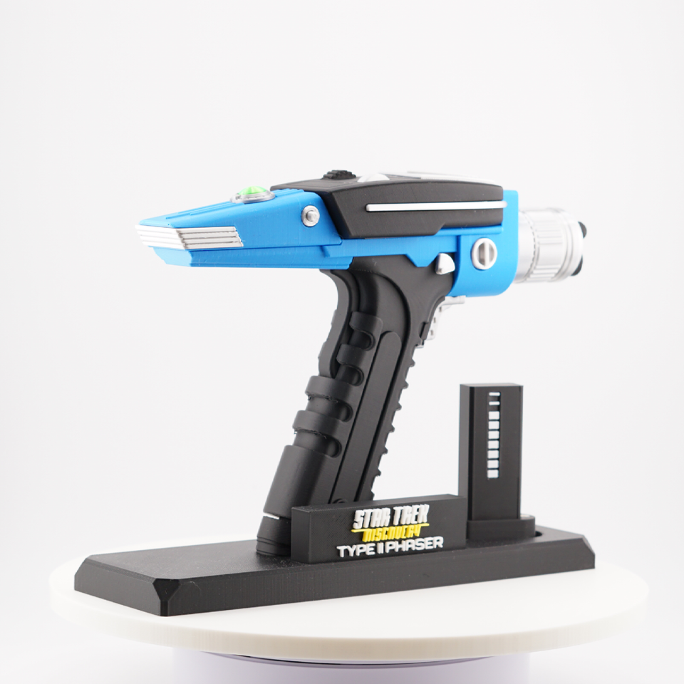 Star Trek Discovery Type 2 - Blue - Phaser 3D Printed Prop w/ Moving ...